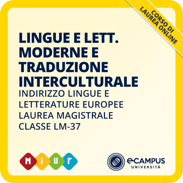 Laurea Magistrale LM-37 indirizzo Lingue e letterature europee